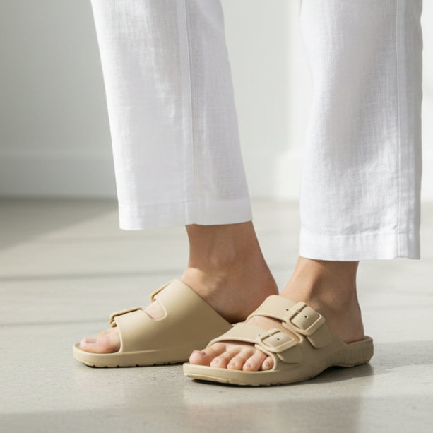 FLOPEDS T5 Slide Cappuccino Tan | Adjustable Strap Sandals